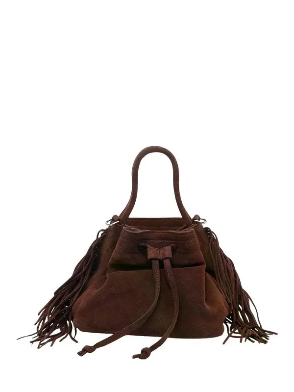 VIC MATIE Fringe-detail Shoulder Bag - Brown