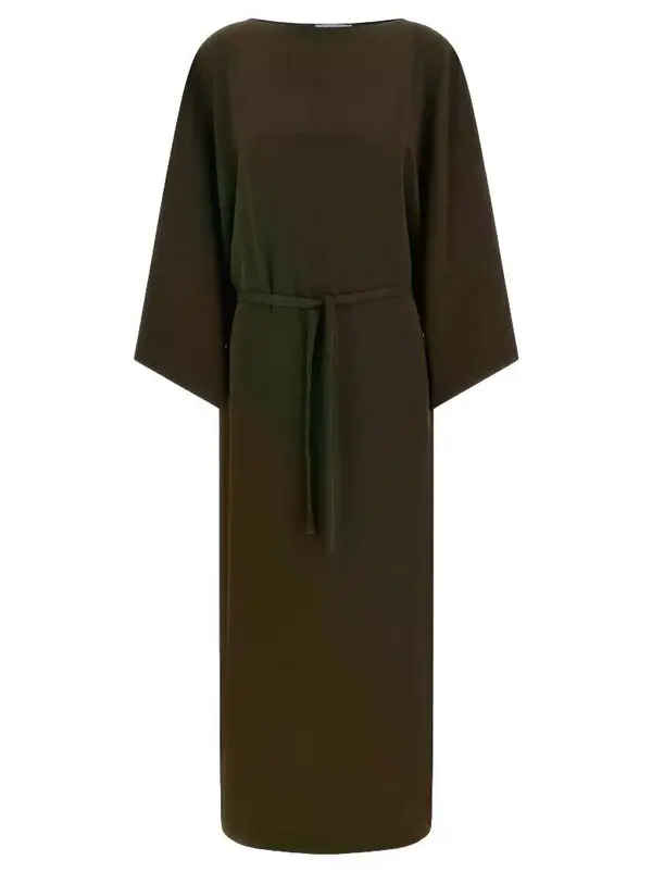 Alberto Biani Kimono-sleeve Cady Dress - Brown