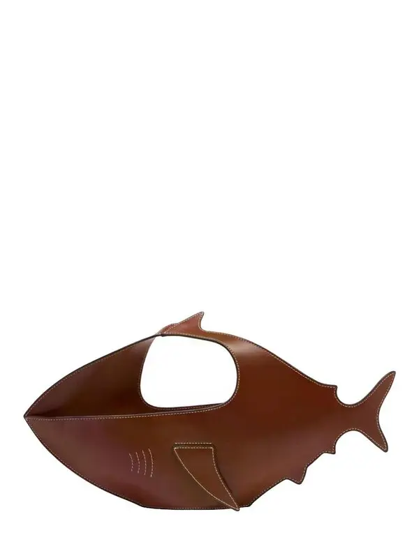 Staud Shark Leather Tote - Brown