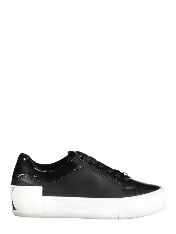 Calvin Klein Panelled Faux-leather Sneakers - Black