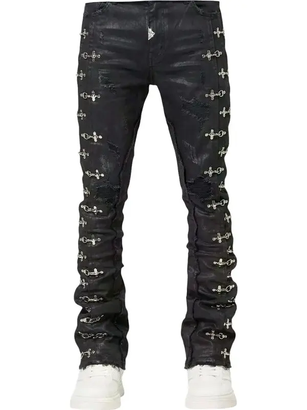 GUAPI Aviation Clasp Jeans - Black