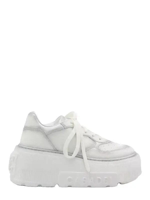 Casadei Glitter-effect Leather Sneakers - White
