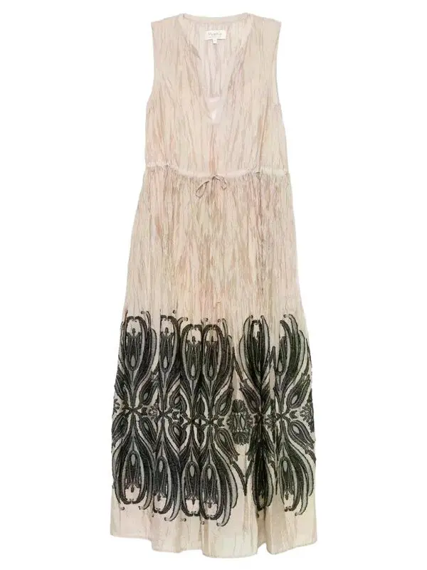 PSOPHIA Crinkled-finish Maxi Dress - Neutrals