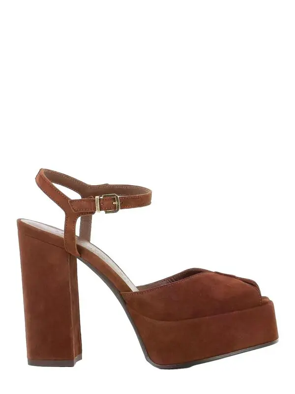 SERGIO LEVANTESI Suede Platform Sandals - Brown
