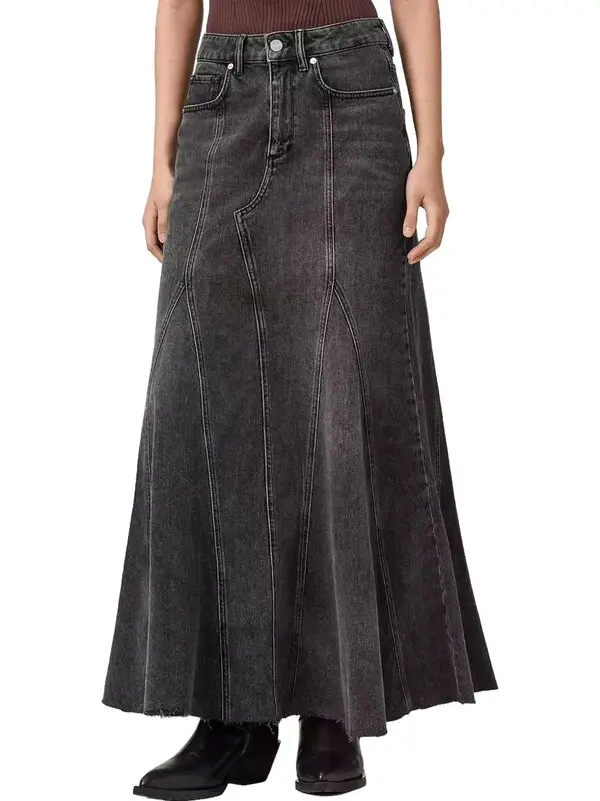 ALLSAINTS Alma A-line Maxi Skirt - Black
