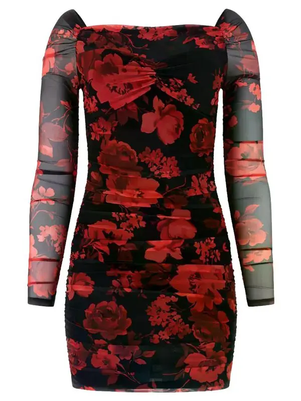 Guess Square-neck Mini Dress - Red