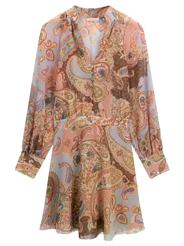 Guess Paisley-print Mini Dress - Blue