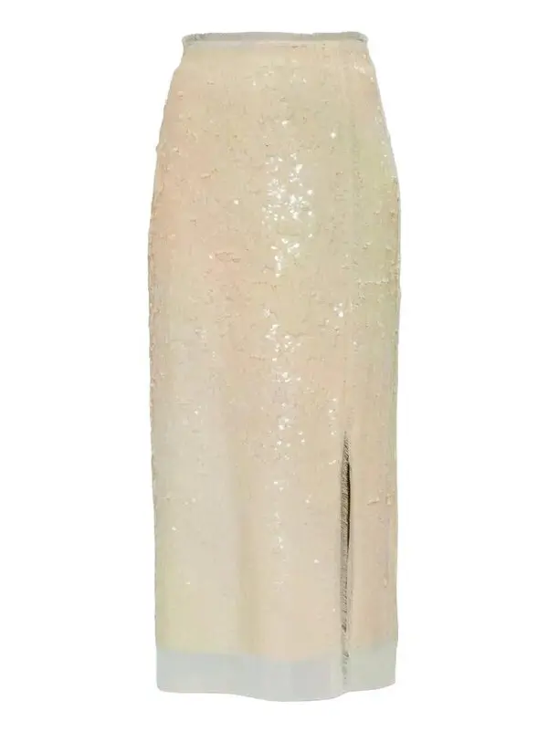 Rag & Bone Sequin-embellished Frayed Skirt - Neutrals