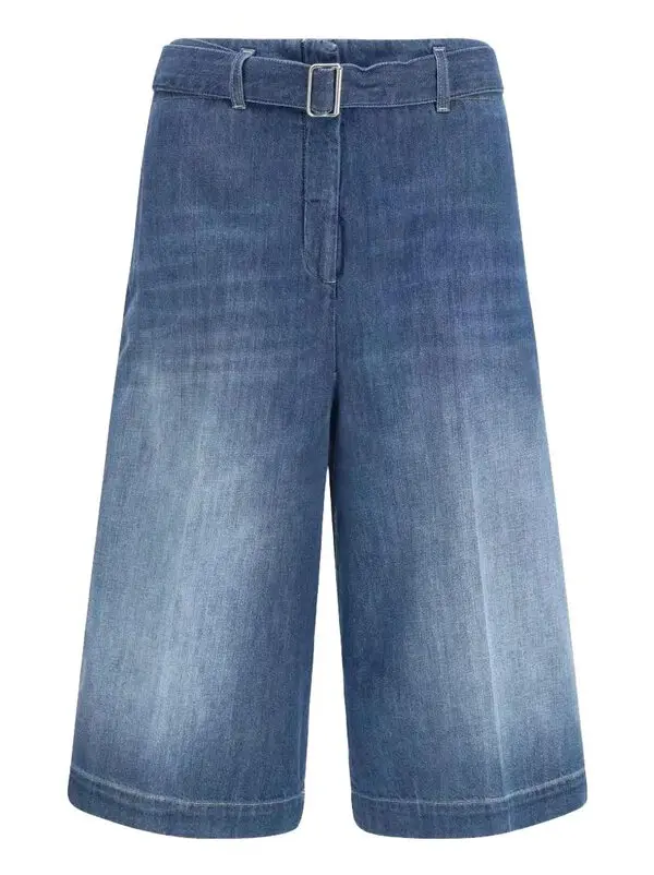 True Royal Belted Knee-length Shorts - Blue
