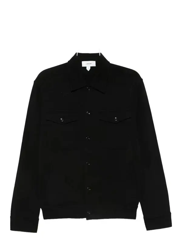 LARDINI Button-up Flap-pocket Cardigan - Black