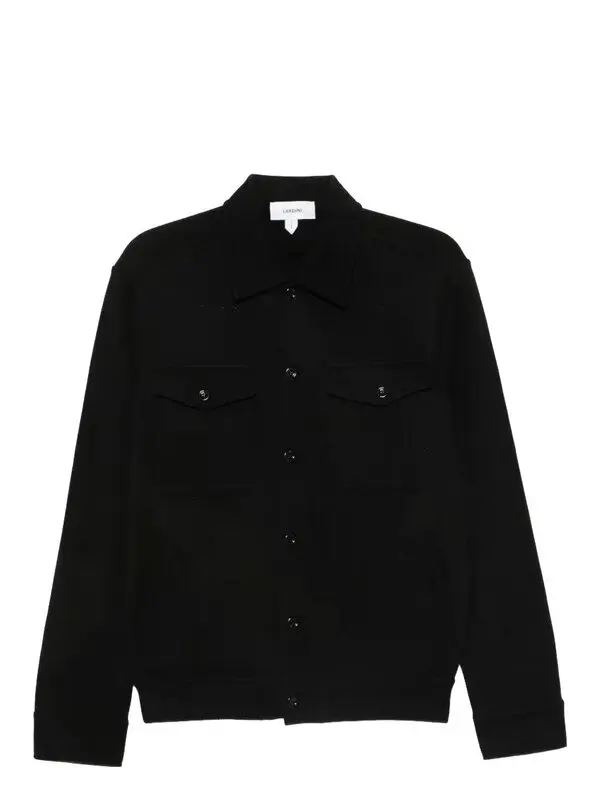 LARDINI Button-up Flap-pocket Cardigan - Black