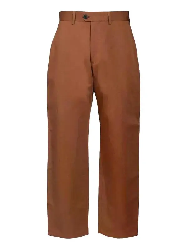 Paul Smith Slub-texture Straight Leg Trousers - Brown