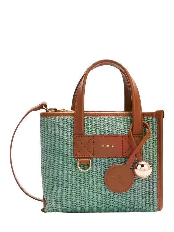Furla Divide It Mini Woven Tote Bag - Green
