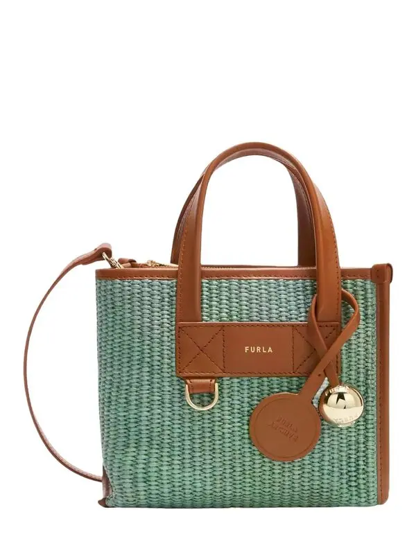 Furla Divide It Mini Woven Tote Bag - Green