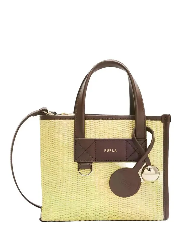 Furla Woven Leather Tote Bag - Neutrals