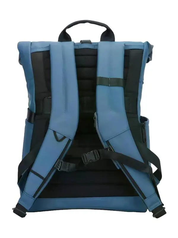 PIQUADRO Roll-top Backpack With Logo Detail - Blue