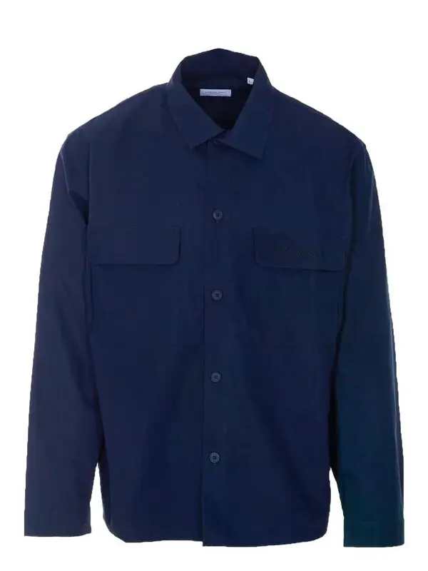 FAMILY FIRST Logo-embroidered Chest-pocket Jacket - Blue