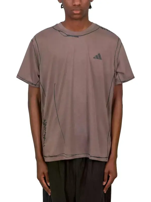 Adidas Logo-print T-shirt - Brown