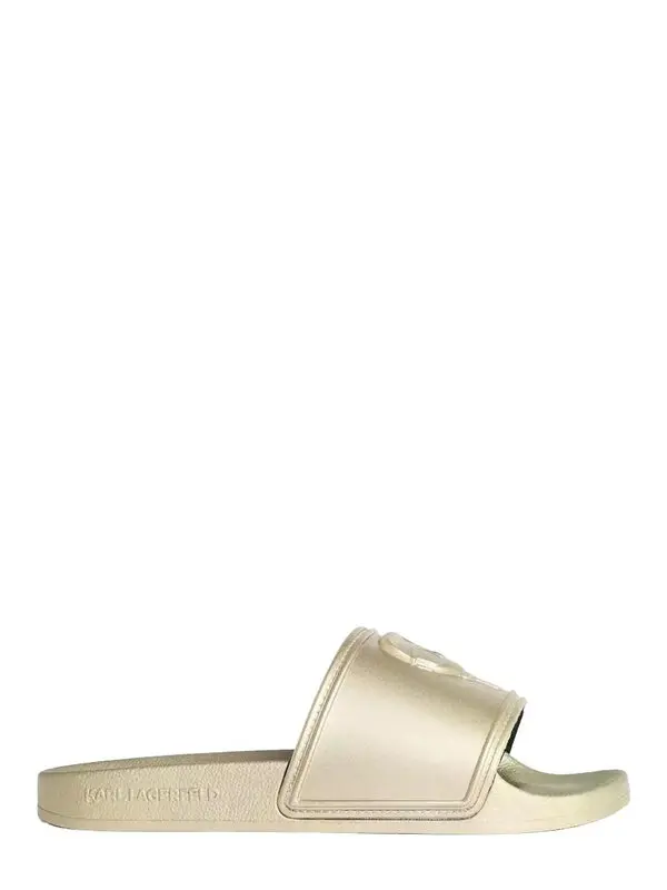 Karl Lagerfeld Embossed Logo Slides - Gold