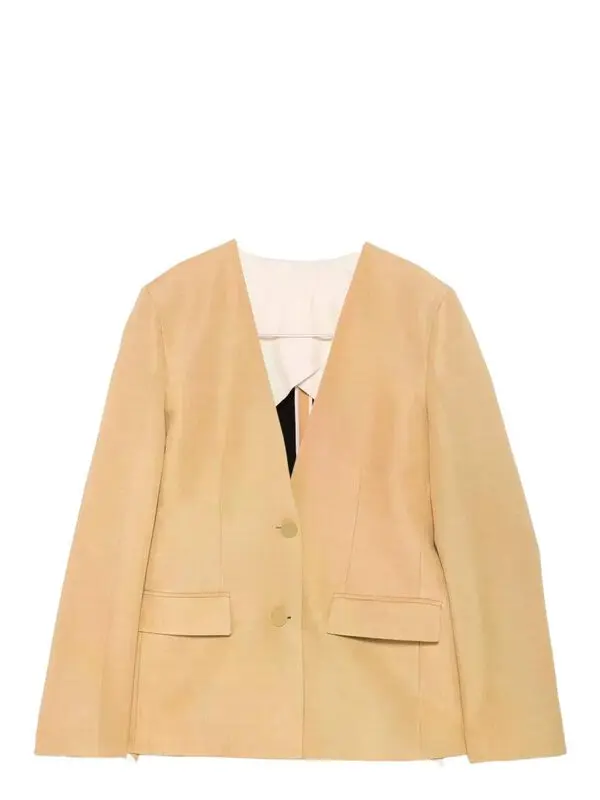 Alberta Ferretti Collarless Blazer - Neutrals