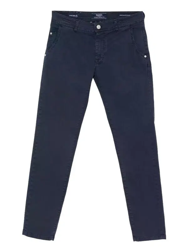 BARBA NAPOLI Embroidered-pocket Trousers - Blue