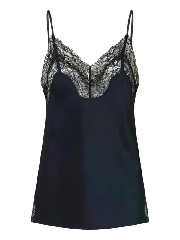 Veronica Beard Johanan Lace-trim Top - Blue