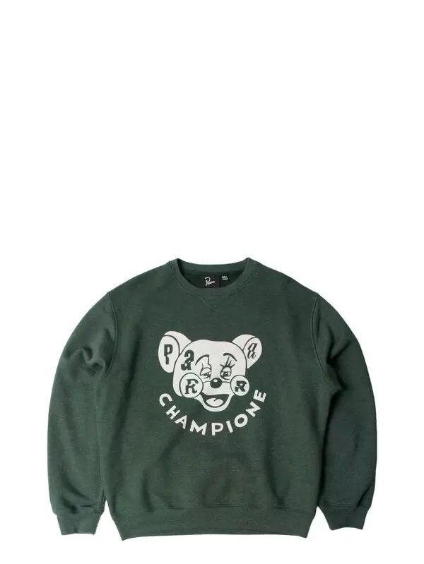 PARRA Graphic-print Elbow-patch Sweatshirt - Green