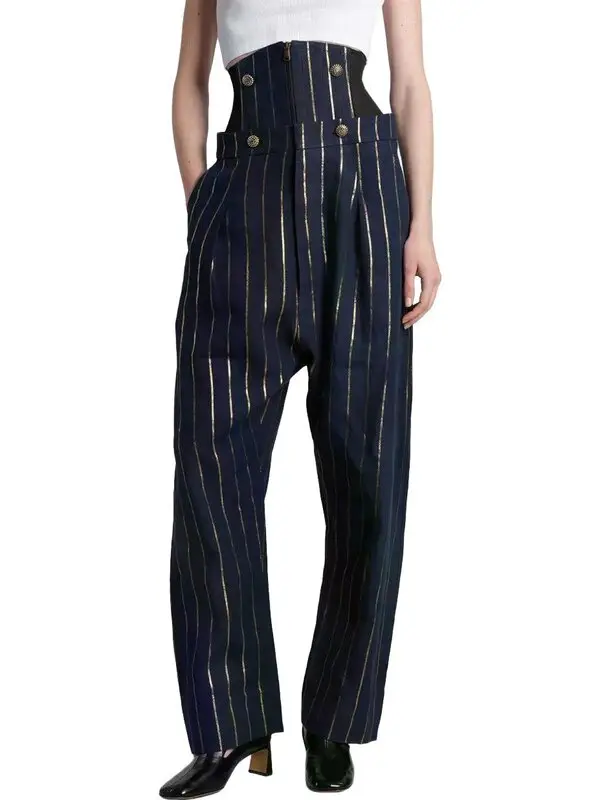 VIVIENNE WESTWOOD Pinstripe Corset-waist Trousers - Blue