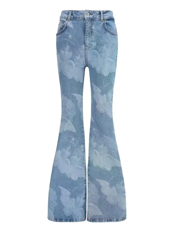 Fiorucci Angels Print Flared Jeans - Blue