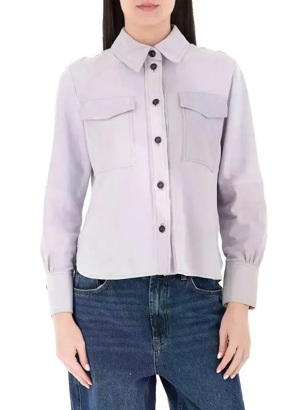Marella Flap-pocket Button-up Jacket - Purple