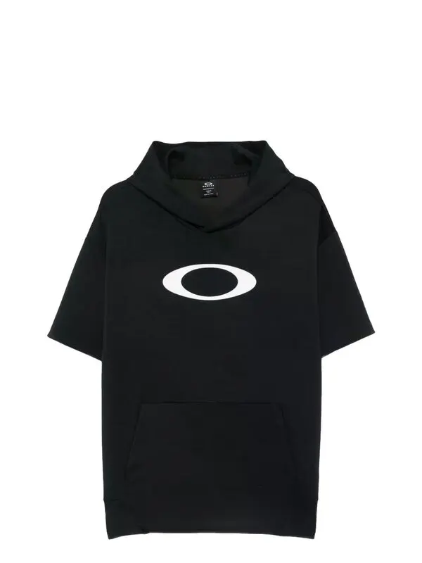 Oakley Logo-print Short-sleeve Hoodie - Black