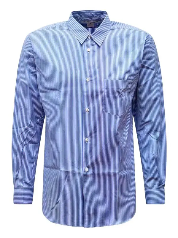 Comme Des Garçons Forever Button-down Striped Cotton Shirt - Blue