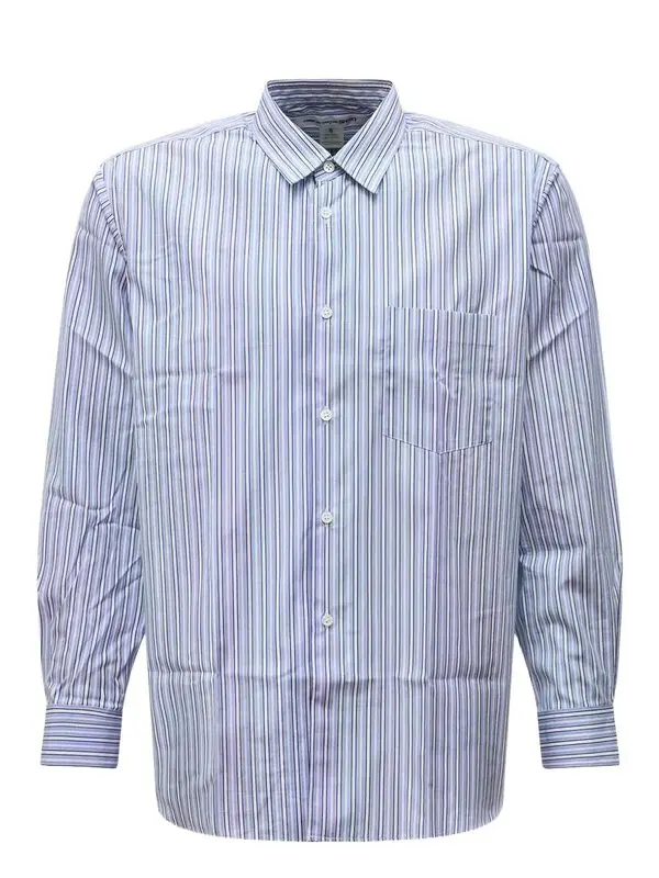 Comme Des Garçons Forever Button-down Striped Cotton Shirt - Blue