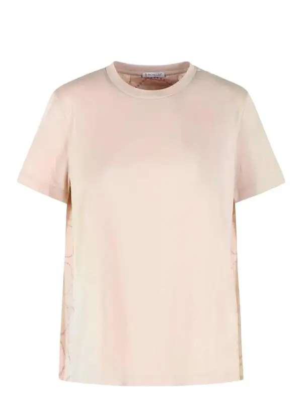 Moncler Logo-detail Cotton T-shirt - Pink