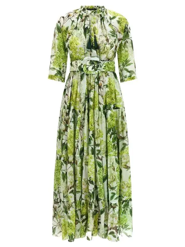 Samantha Sung Floral-print Eden Dress - Green