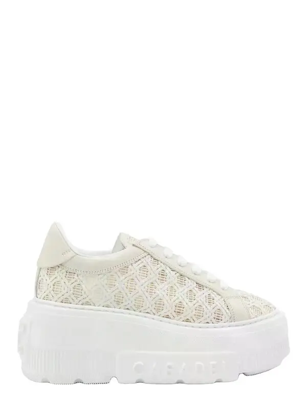 Casadei Woven Platform Sneakers - Neutrals