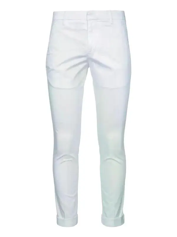 DONDUP Logo-plaque Pressed-crease Trousers - Neutrals