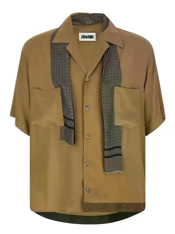 MAGLIANO Pasolini Ascot-collar Bowling Shirt - Neutrals