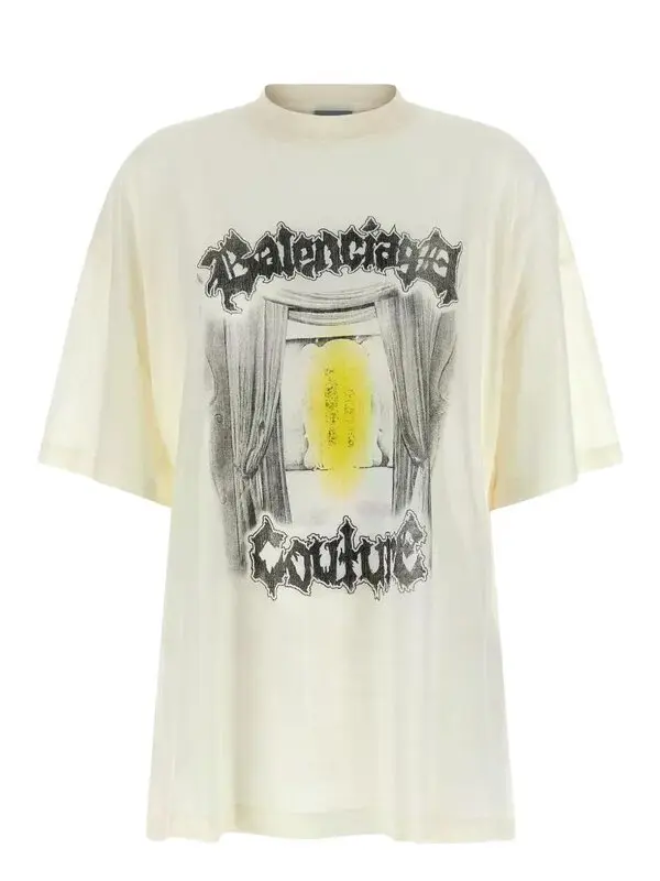 Balenciaga Salon De Couture Jersey T-shirt - Neutrals