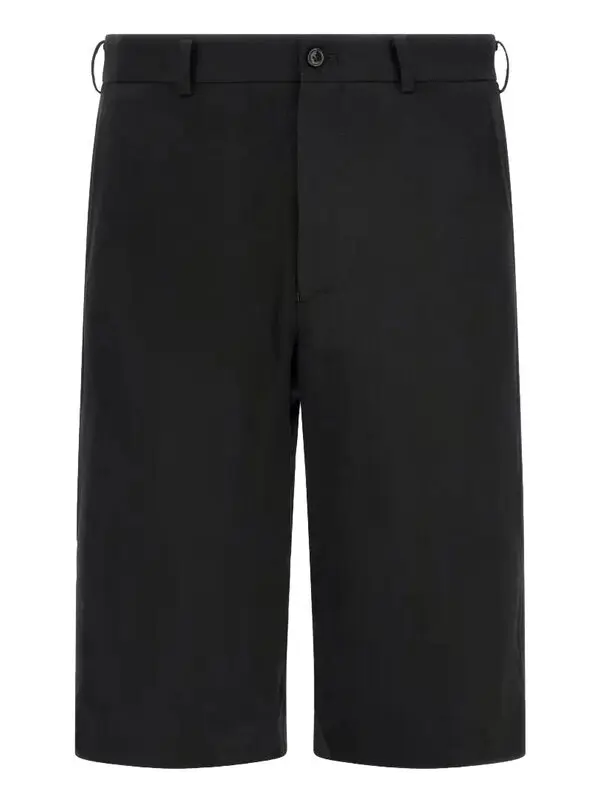 Comme Des Garçons Zip-detail Wool Shorts - Black