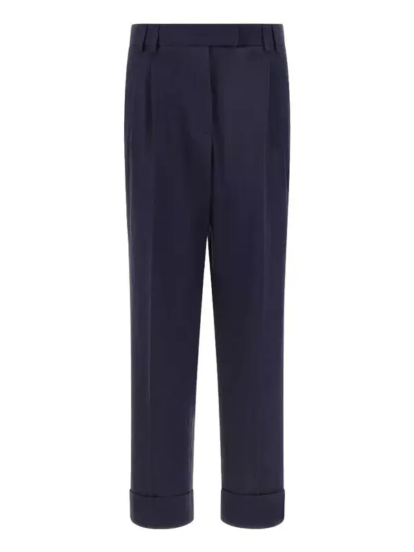 Alberto Biani Cotton Tailored Trousers - Blue