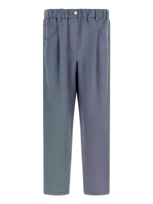 Brunello Cucinelli Trousers With Monili Detail - Blue
