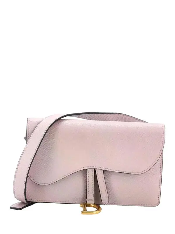 Dior Saddle Rectangular Leather Belt Bag - Pink
