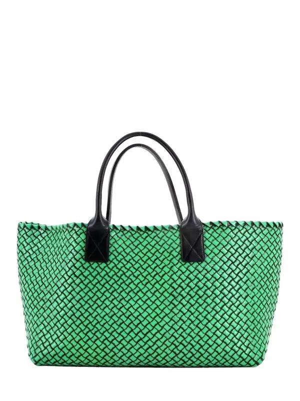 Bottega Veneta Cabat Tote Intrecciato Brushed Calfskin Medium Satchel - Green
