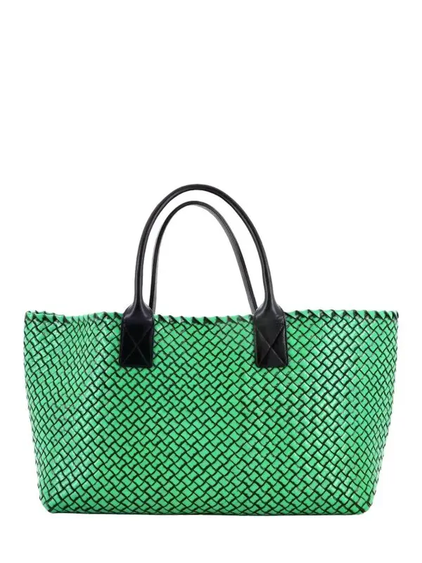 Bottega Veneta Cabat Tote Intrecciato Brushed Calfskin Medium Satchel - Green