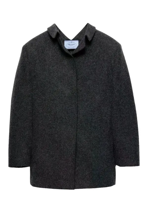 Prada Single-breasted Shetland Wool Jacket - Grey