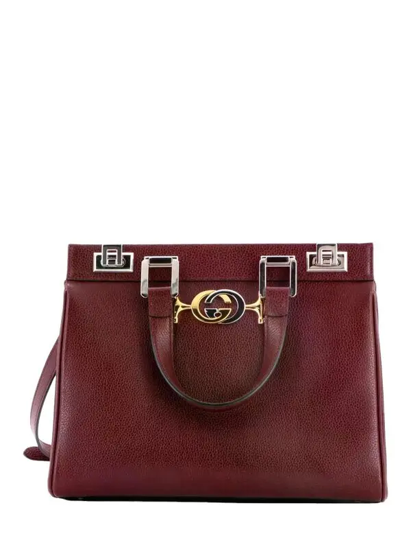 Gucci Zumi Small Top Handle Leather Satchel - Red