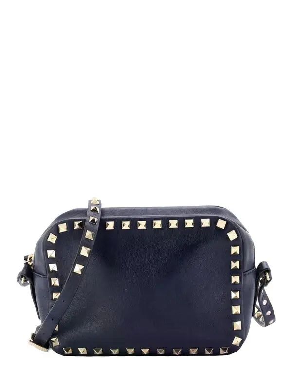 Valentino Garavani Rockstud Camera Leather Crossbody Bag - Blue