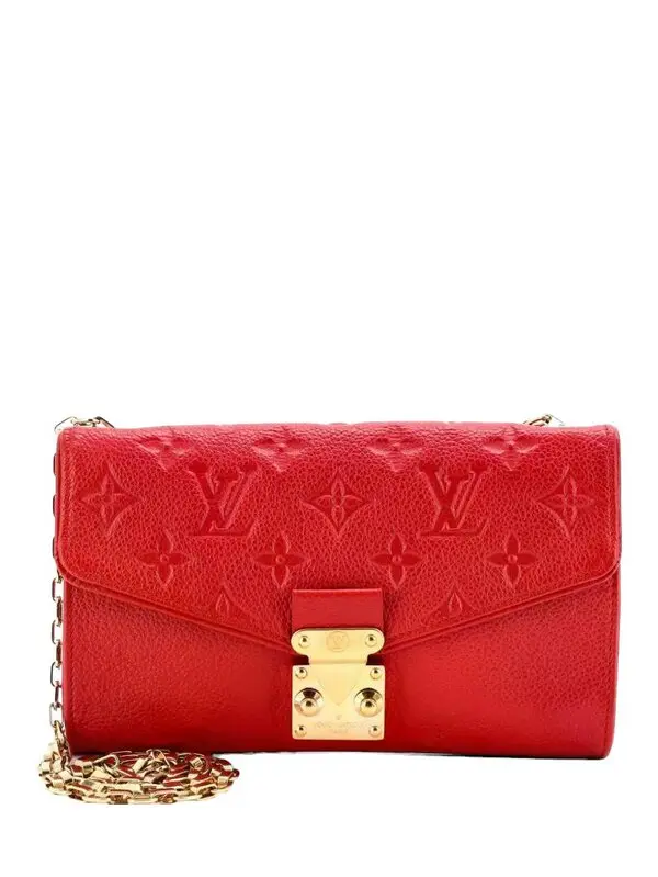 LOUIS VUITTON Saint Germain Pochette Monogram Empreinte Leather Shoulder Bag - Red