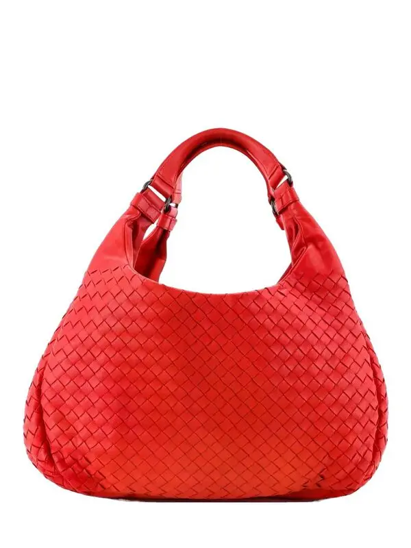 Bottega Veneta Campana Intrecciato Nappa Small Hobo Bag - Red